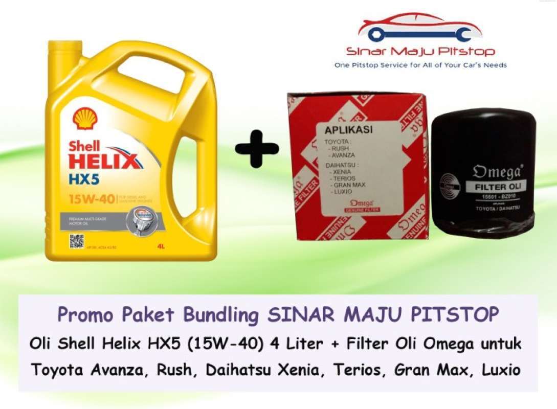 Promo Paket Oli Mobil Shell Helix Hx5 & Filter Oli Rush Terios Calya ...