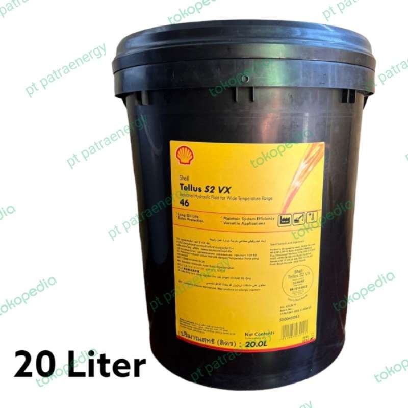 Promo Oli Hidrolik Shell Telus S2 Mx 46 Isi 20 Liter Diskon 23% Di ...