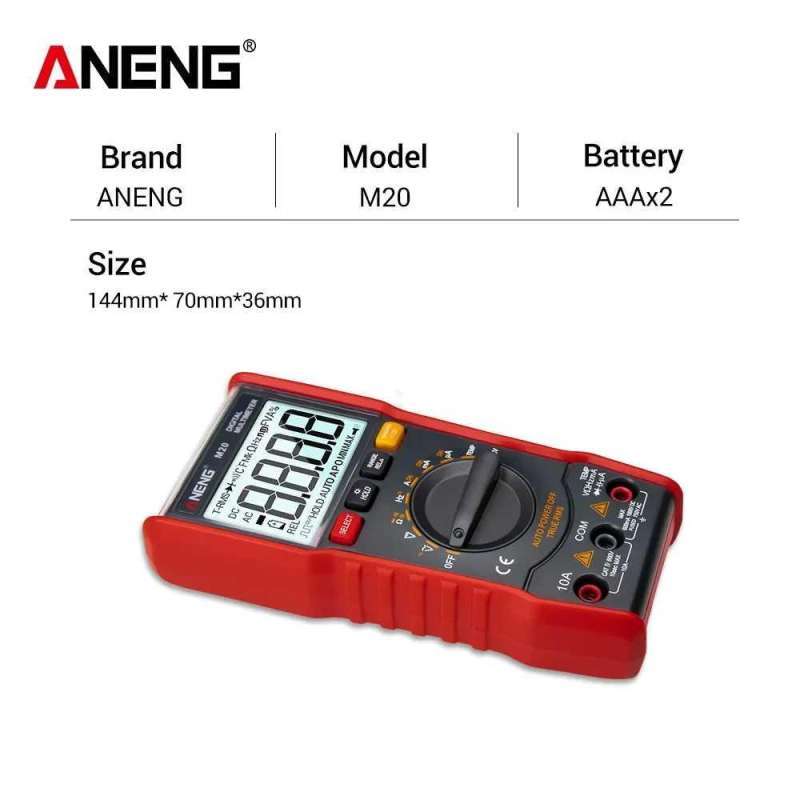 Jual Alat Pengecekan Listrik Digital Multimeter Voltage Tester M20 ...
