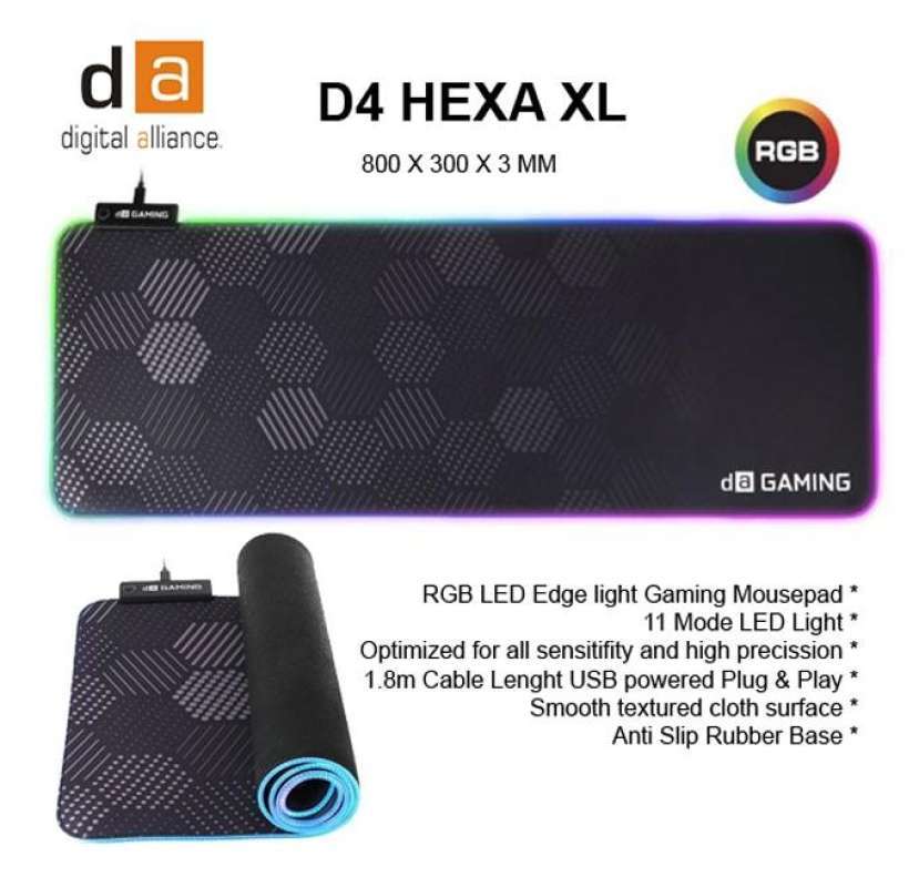 Jual Digital Alliance D4 Tiger / D4 Hexa Rgb Xl Gaming Mousepad Di ...