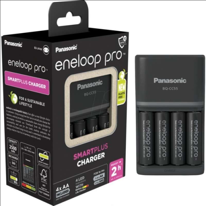 Promo Panasonic Eneloop Pro Smart Plus Charger + 4 Baterai Aa 2500mah ...