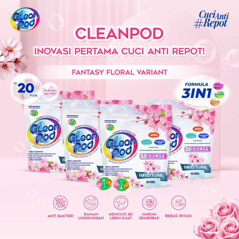 Jual Cleanpod 4 Pack Of Fantasy Floral Scent Laundry Pod Detergent ...