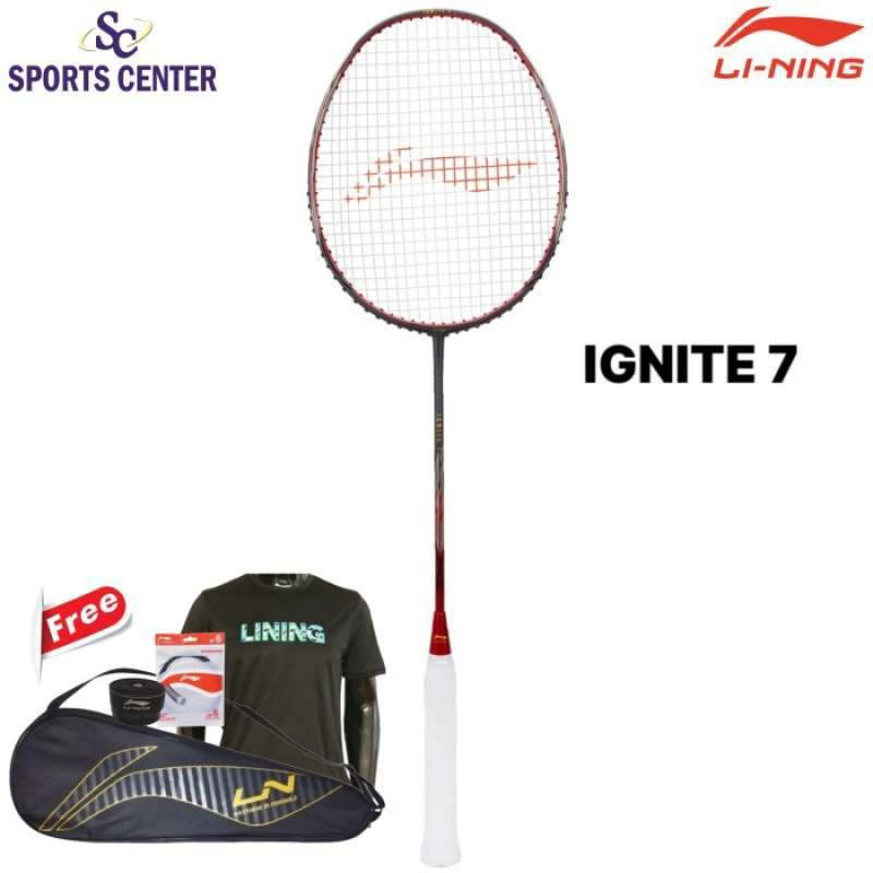 Promo New Full Set Raket Badminton Lining Ignite 7 Black / Copper ...