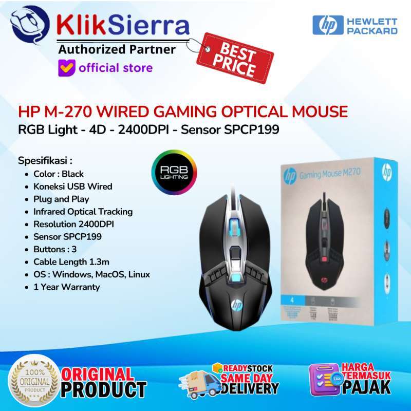 Jual Mouse Gaming Hp M270 2400dpi Rgb Macro Programmable Di Seller ...