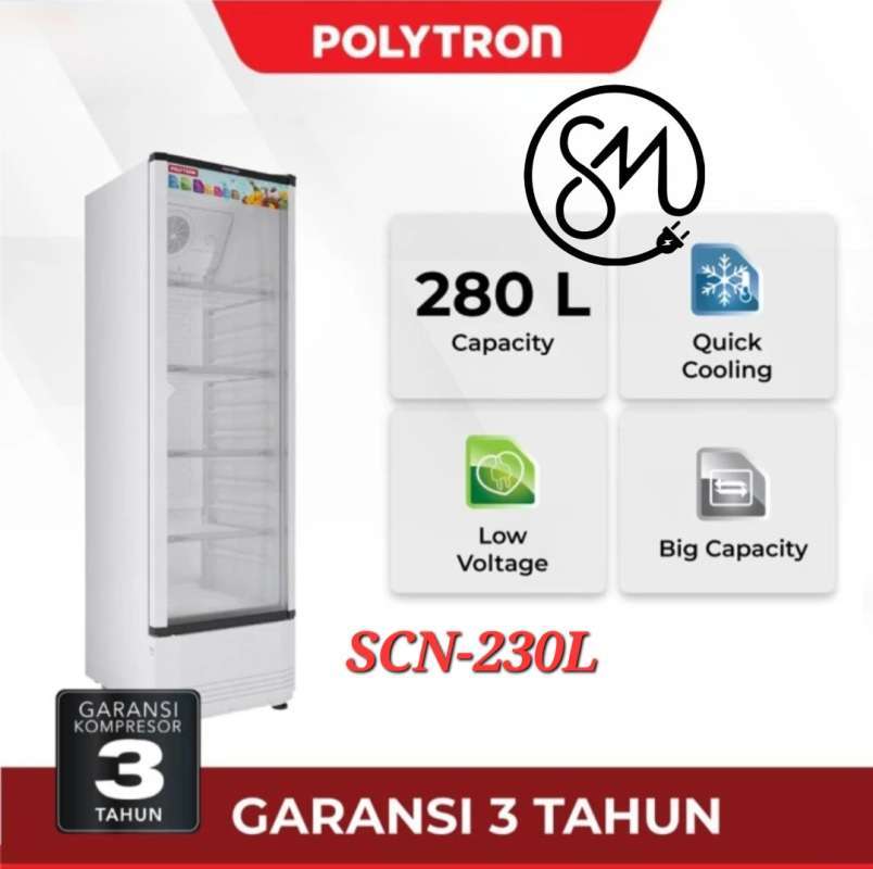 Jual Showcase Polytron Scn-230l Display Cooler 290 Liter Scn230l Di ...
