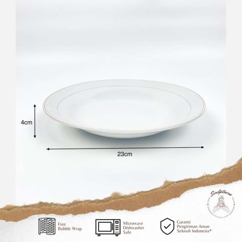 Jual Piring Makan Keramik Sunbird Putih 9 Inch Lis Emas Di Seller Simon ...