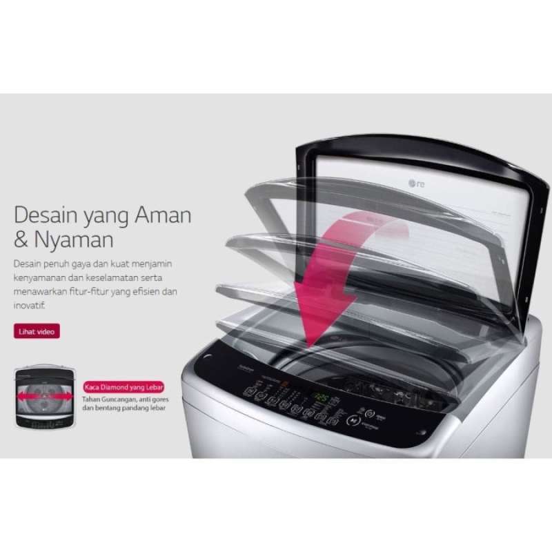 Promo Lg T2109vs2m Mesin Cuci 1 Pintu Atas 9 Kg Inverter T2109 New ...