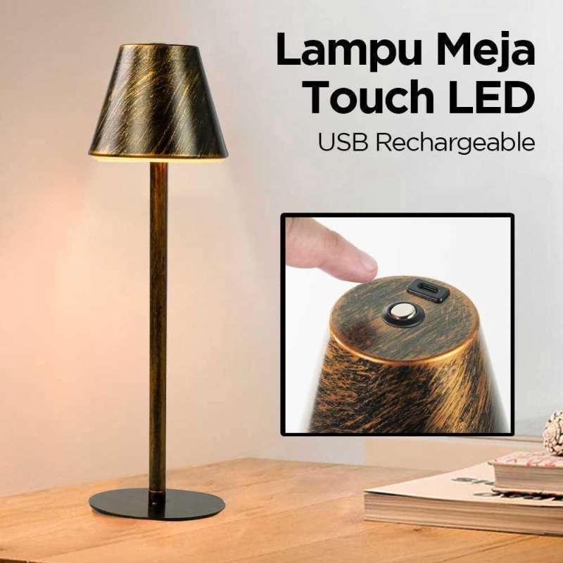 Jual Lampu Meja Hias Touch Led Desk Usb Rechargeable Tri Color 3w J420 Lampu Taman Tenaga Kamar ...