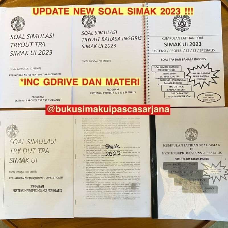Jual Soal Simak Ui Tpa, Binggris Program Profesi/spesialis/s2/s3 2021 - Simak 2023 Di Seller ...