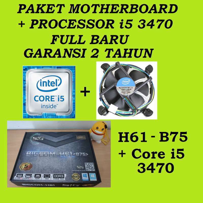 Promo Paket Motherboard H61 - B75 + Cessor Core I5-3470 Garansi 2 Tahun Diskon 23% Di Seller ...