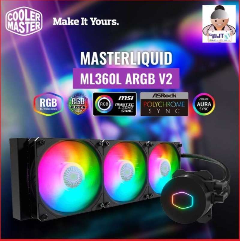 Promo Water Cooling Cooler Master Ml360l Argb V2 Master Liquid Cpu Cooler Diskon 23% Di Seller ...