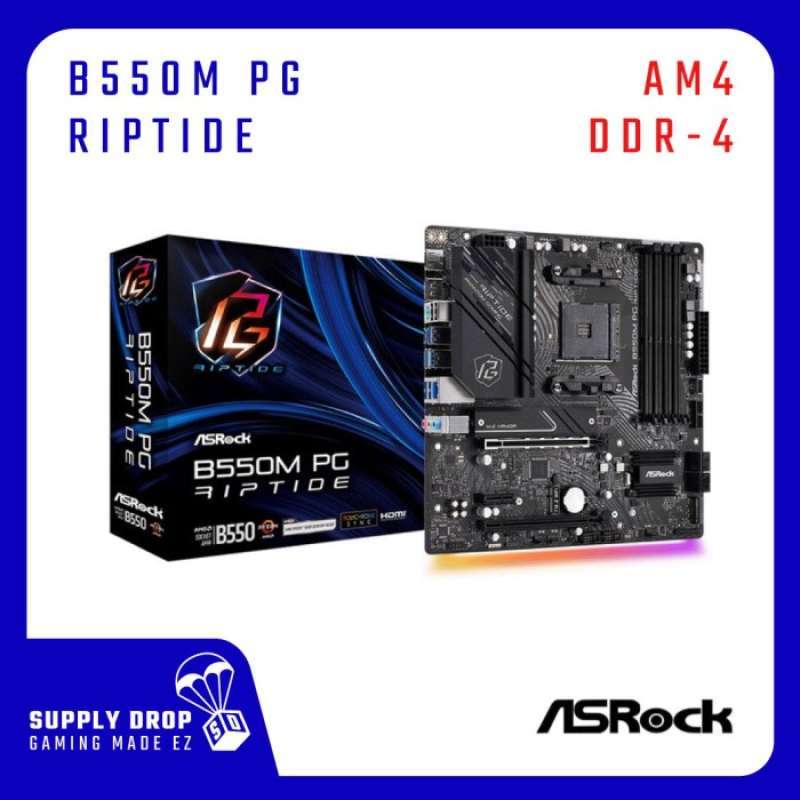 Promo Asrock B550m Pg Riptide (am4, Amd Montory B550, Ddr4, Usb3.2 ...