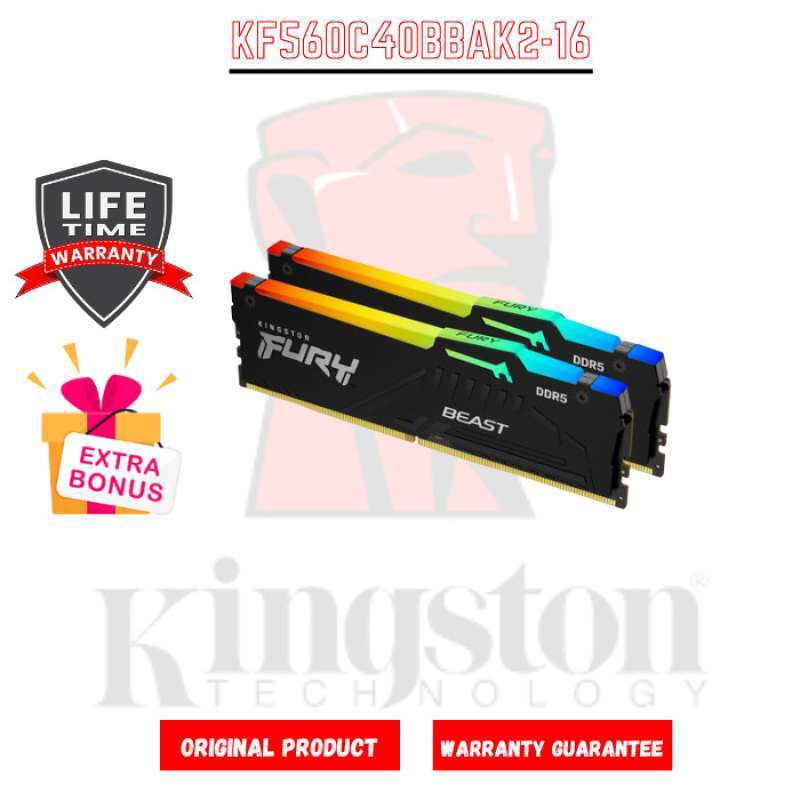 Promo Kingston Kf560c40bbak2-16 | Fury Beast Rgb 16gb (8gb X2) Ddr5 ...