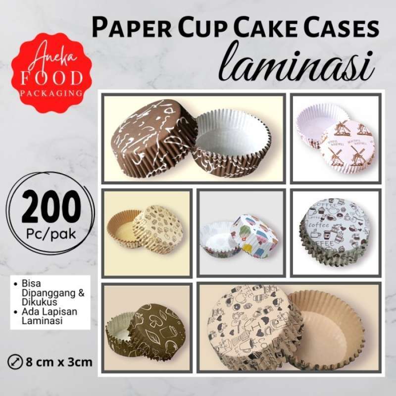 Promo Kertas Tatakan Kue Roti/paper Cup Bulat Laminasi Diameter 8 Cm ...