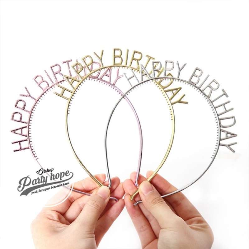 Jual Bando Happy Birthday / Head Band Hbd / Bandana Ulang Tahun Chrown ...