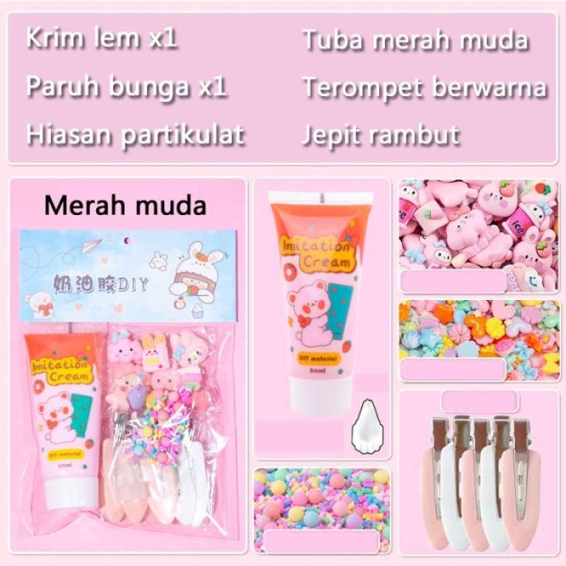 Jual Diy Deco Cream Set/diy Jepit Rambut Cream Glue Hairpin/diy Guka ...