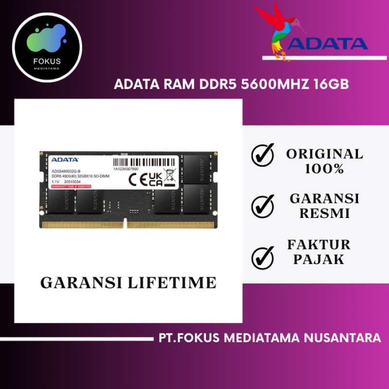 Promo Adata Ram Ddr5 5600mhz 16gb Sodimm Memory Laptop Diskon 23% Di ...