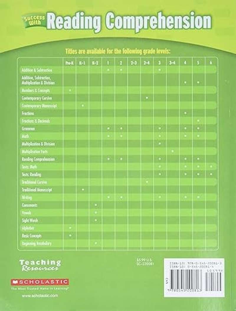 Jual Scholastic Success With Reading Comprehension, Grade 4 Di Seller ...