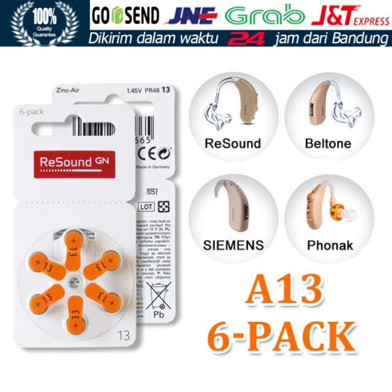 Jual 6pcs Baterai Alat Bantu Dengar 13 ,hearing Aid Battery 13 Gn Resound Di Seller More-id ...