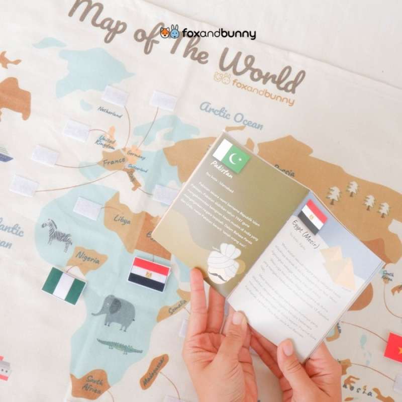 Jual Fox And Bunny Map Of The World Anak / Mainan Edukasi Anak Peta ...