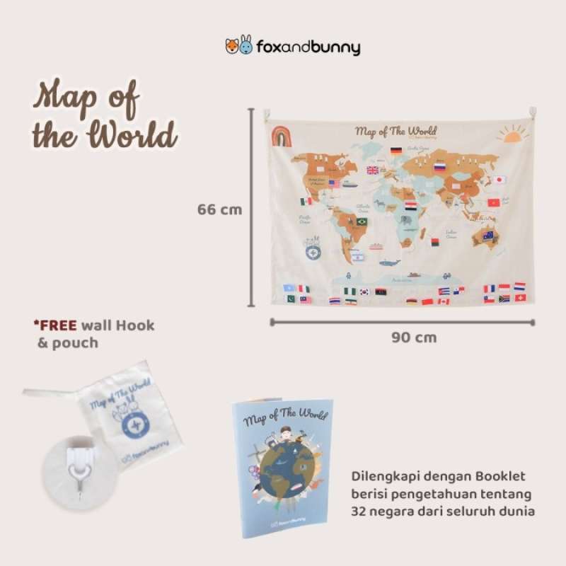 Jual Fox And Bunny Map Of The World Anak / Mainan Edukasi Anak Peta Dunia Di Seller Rumix ...