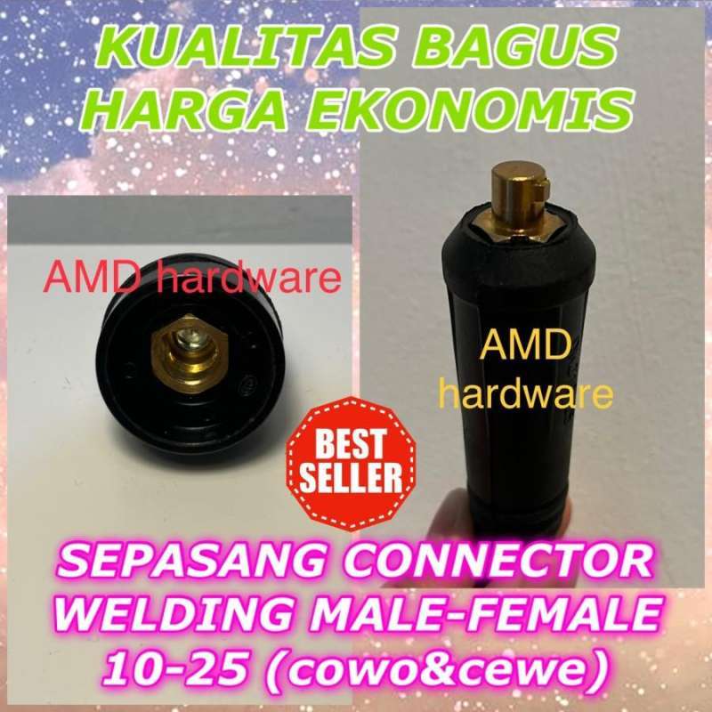 Jual Connector Welding Male Famale 10-25 Adaptor Sambungan Kabel Las Ke ...