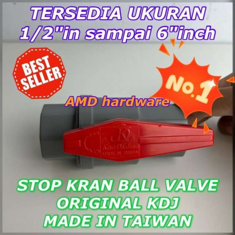 Jual Ball Valve Stop Kran Air 6 5 4 3 2,5 Inchi Kdj Taiwan Original Pvc ...