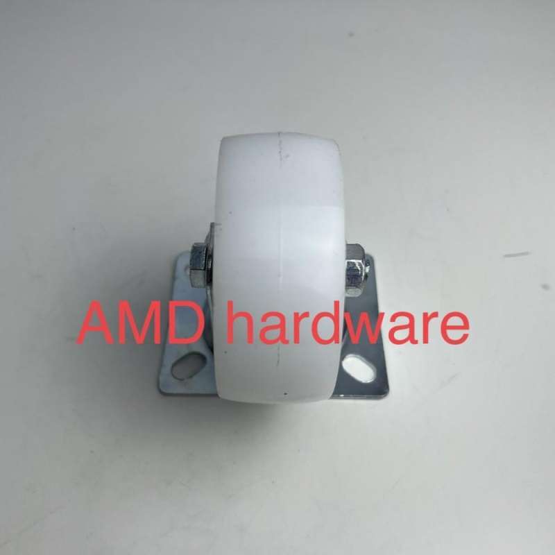 Jual Roda Nylon 3 Inch Rem Hidup Putih Etalase Troli Rak Trolley Nilon ...