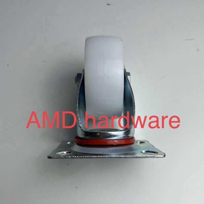 Jual Roda Nylon 3 Inch Rem Hidup Putih Etalase Troli Rak Trolley Nilon ...