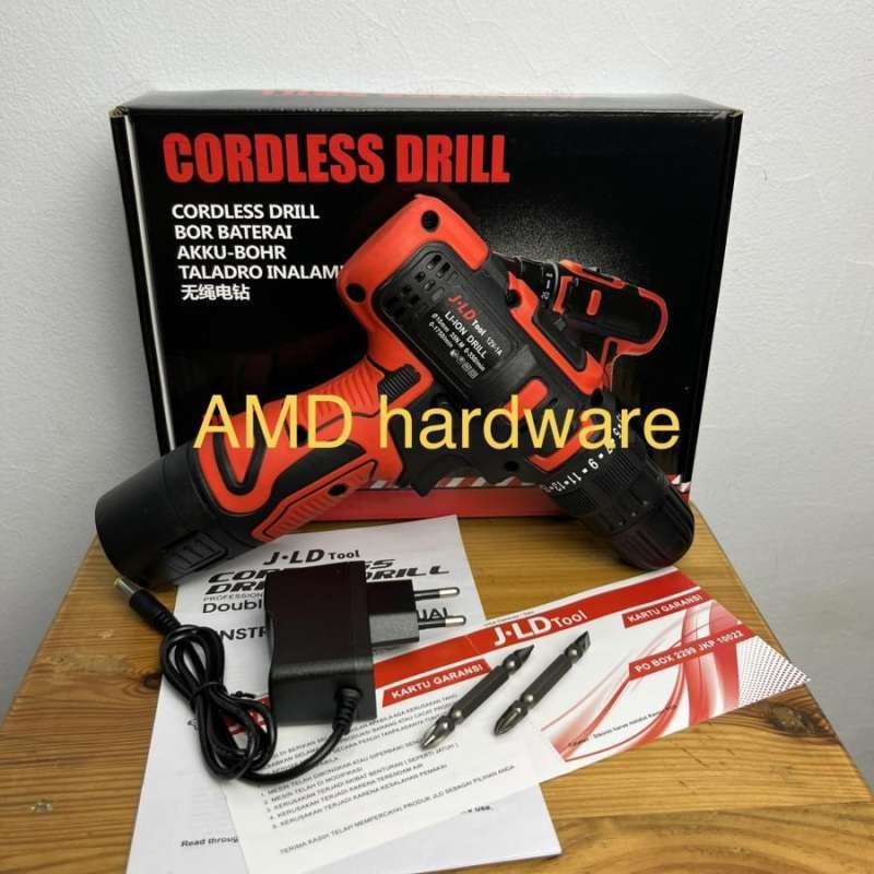 Jual Jld 12s Mesin Bor Cordless Drill Besi Baterai 12v Set Batere ...