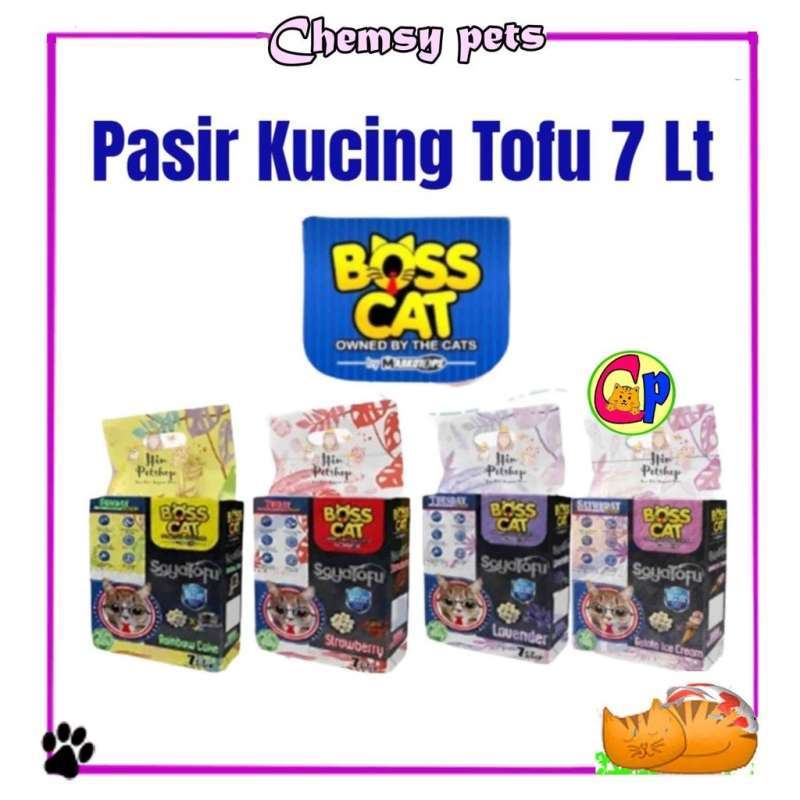 Jual Pasir Kucing Gumpal Wangi Tofu Soya Boss Cat 7 Liter Di Seller ...