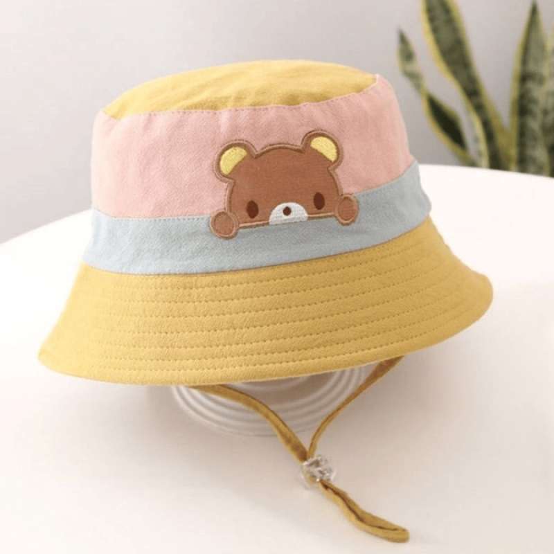 Jual Topi Bucket Hat Anak Perempuan Logo Rabbit Bear Combinasi Tiga ...