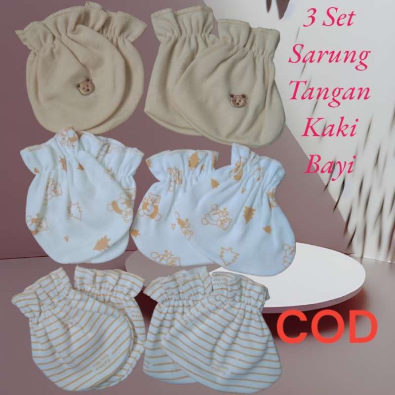 Jual 3 Set Sarung Tangan Kaki Bayi Baru Lahir Newborn Seri Coklat Talitabab Di Seller My Lapak ...