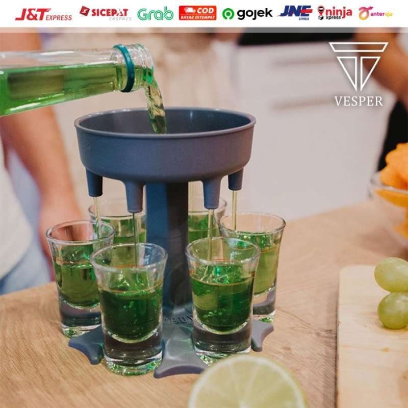 Promo Dispenser & Holder Gelas Minuman Party 6 Shot Glass Diskon 23% Di ...
