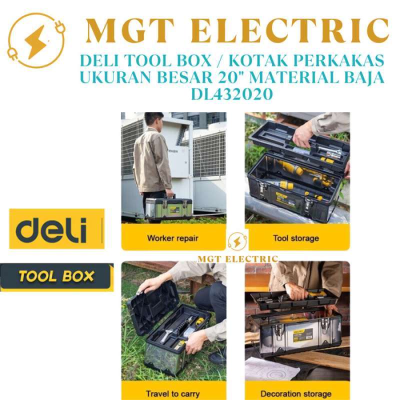 Promo Deli Tool Box / Kotak Perkakas Ukuran Besar 20 Material Baja ...