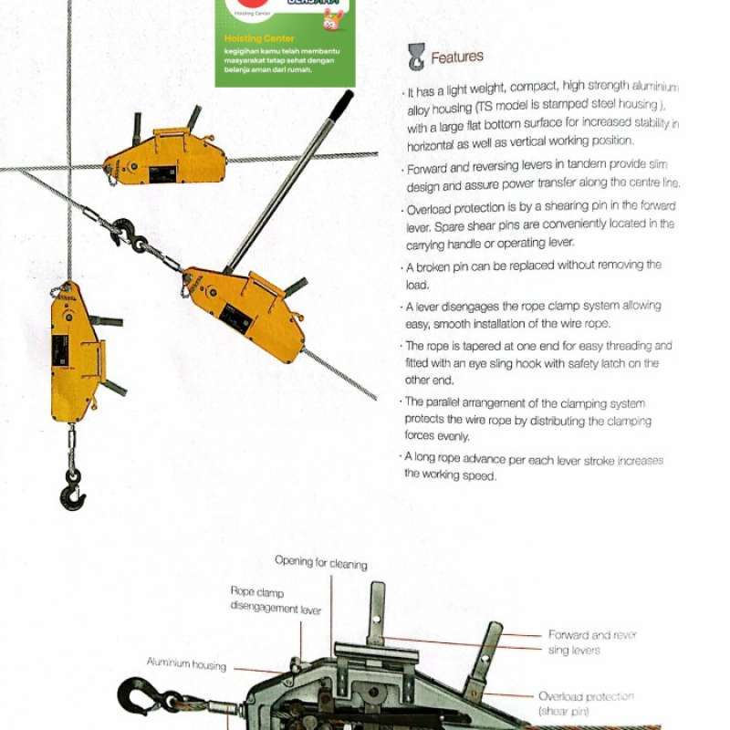 Promo Wire Rope Puller 800 Kg With 20m Diskon 23% Di Seller Kulee Store ...
