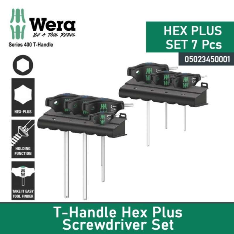 Promo Wera Kunci T Hex-plus Set 05023450001 Hf T-handle Screwdriver Set ...