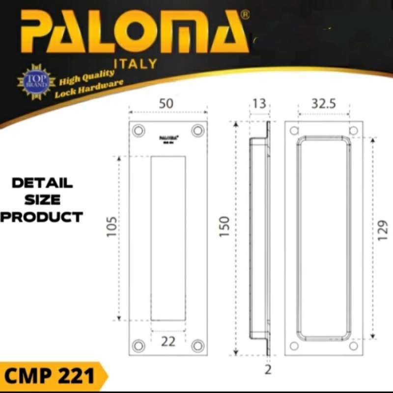 Promo Cmp 221 Comen 15 Cm Handle Tanam Pintu Sliding/geser Hitam Diskon 23% Di Seller Kulee ...