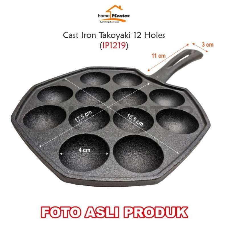 Promo Cast Iron/besi Cor Cetakan Takoyaki Pan/panci 12 Lubang/hole ...