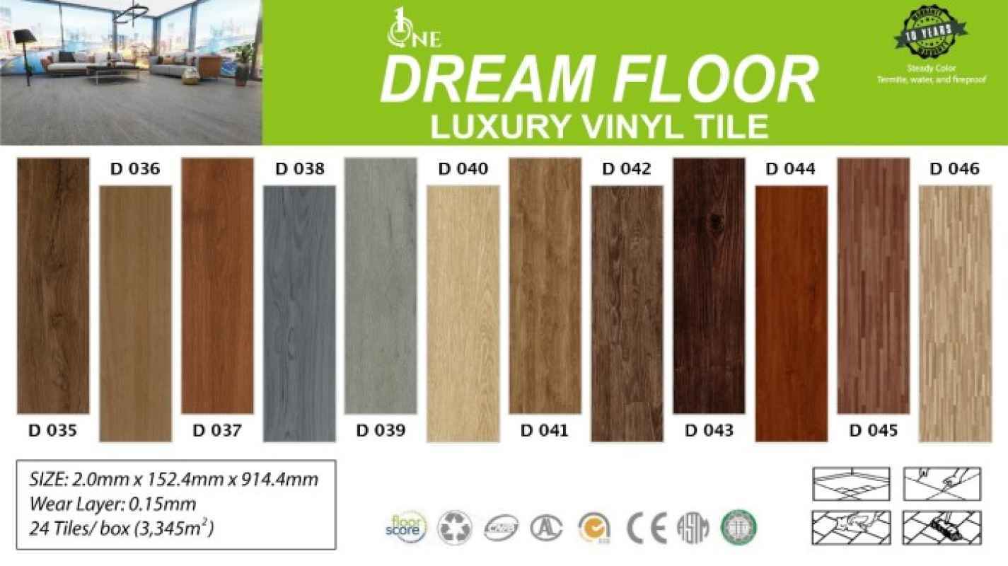 Promo Vinyl Plank One Dream Motif Kayu Tebal 2mm//uk 1 Box 3.23m2 ...