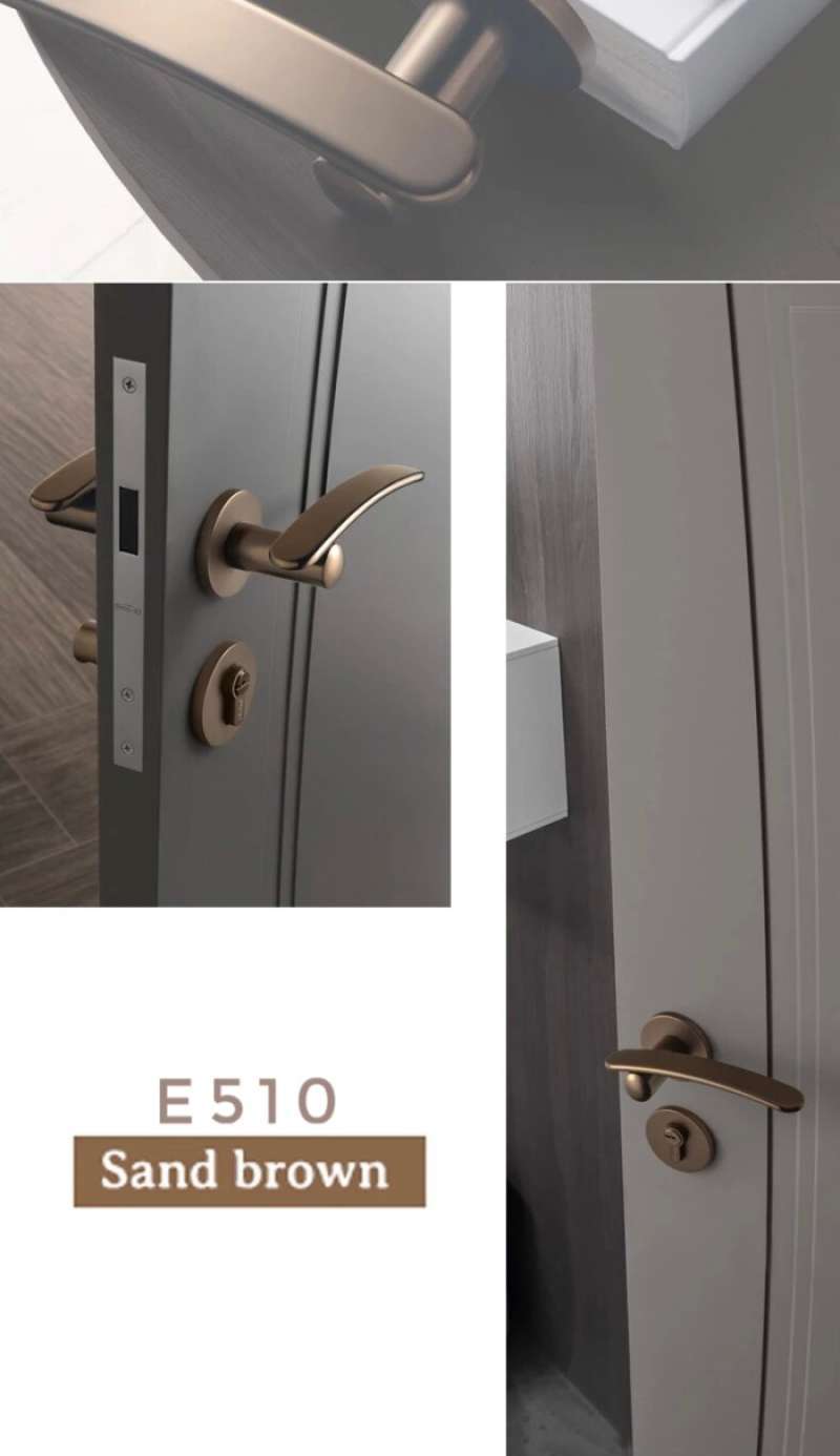 Promo Gagang Pintu Kayu Besi Door Handle Brown Coklat Full Set Modern ...