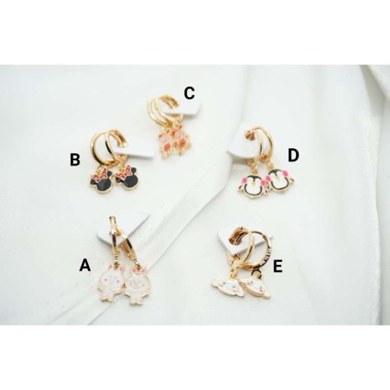 Jual Anting Anak Jepit Lapis Emas Imut Piglet Penguin Connie ...