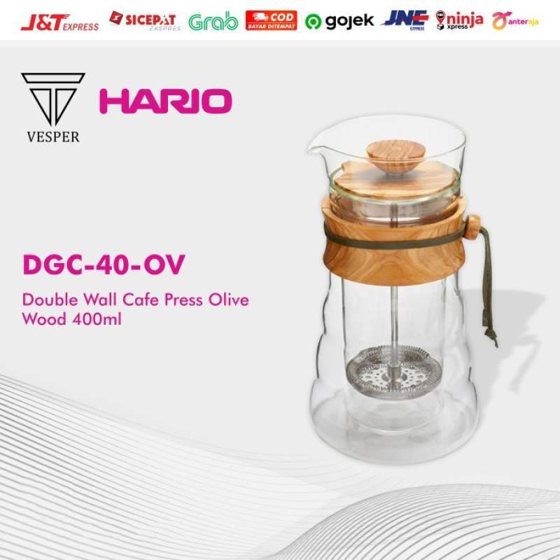 Promo Hario Double Wall Cafe Press Olive Wood 400ml Dgc-40-ov Diskon 23% Di Seller Nishimu Store ...