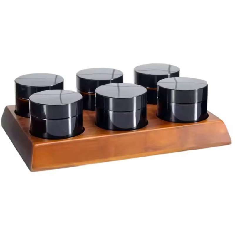 Promo Kitchenart Set 6 Glass Canisters & Walnut Tray Kabs6 Diskon 23% ...