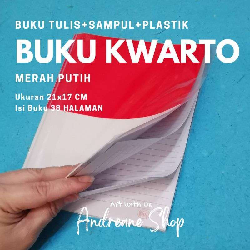 Jual Buku Tulis Kwarto Disampulin Merah Putih 38 Halaman - Merah Putih ...