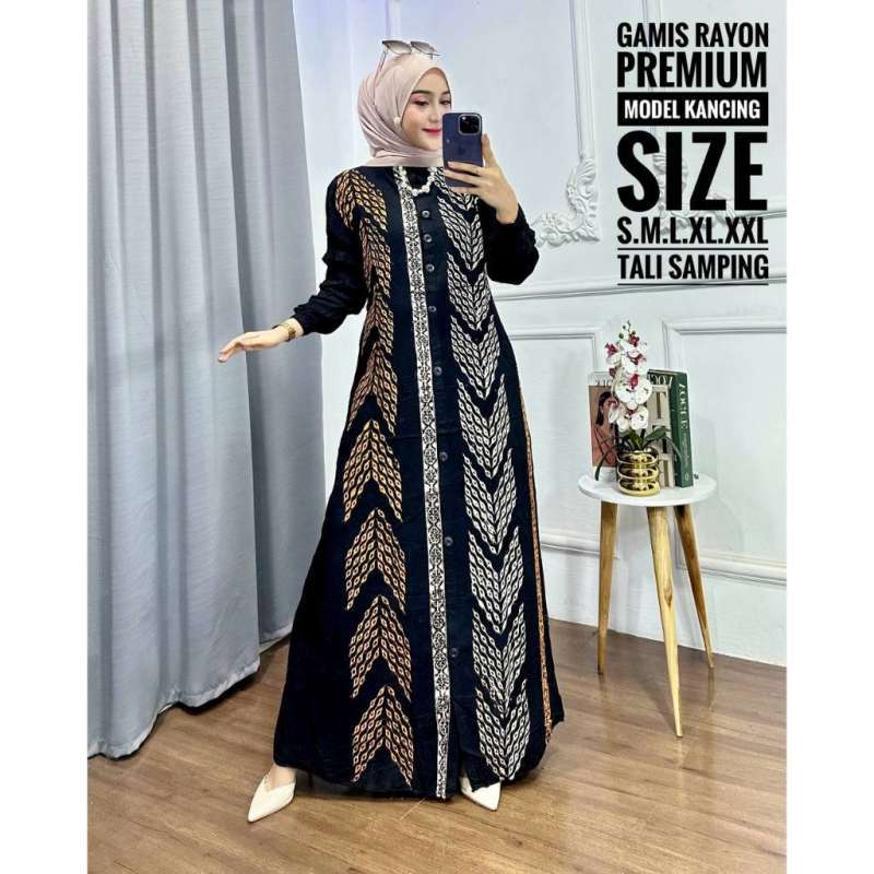 Promo Batik Usman - Gamis Twill Rayon Model Kancing Terbaru Jumbo Syari ...
