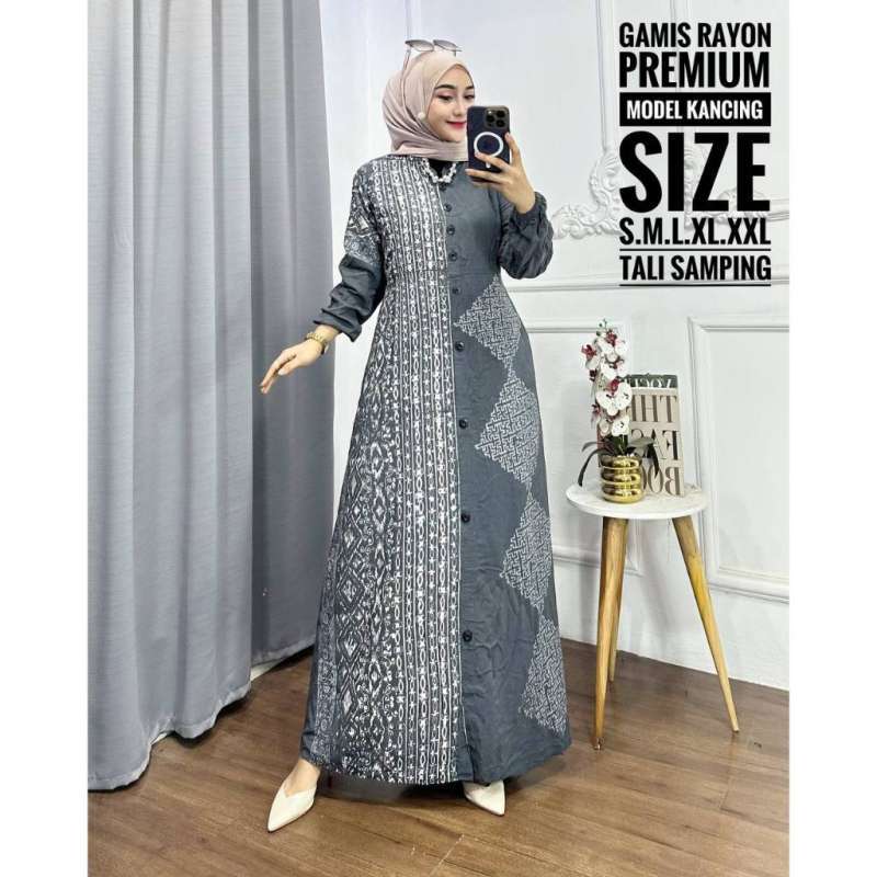 Promo Batik Usman - Gamis Twill Rayon Model Kancing Terbaru Jumbo Syari ...
