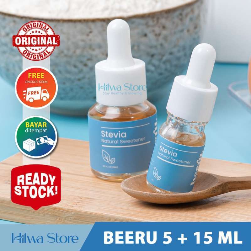 Jual Beeru Paket 5 + 15 Ml Stevia Natural Sweetener - Pemanis Alami / Pengganti Gula - Isi 5ml ...