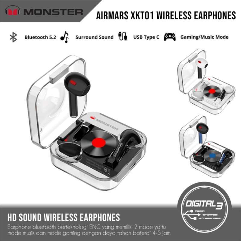 Jual Monster Airmars Xkt01 Tws Wireless Bluetooth Earphones Gaming ...