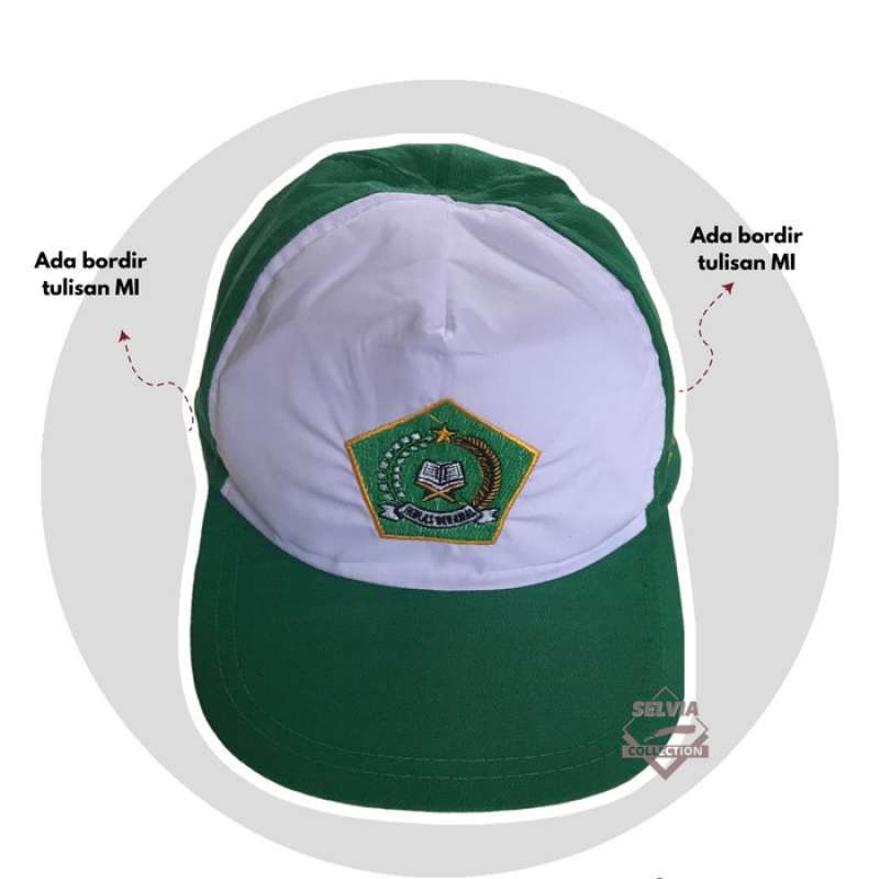 Jual Topi Sekolah Mi Hijau Polos/bordir - Hijau Putih Bor Di Seller My ...